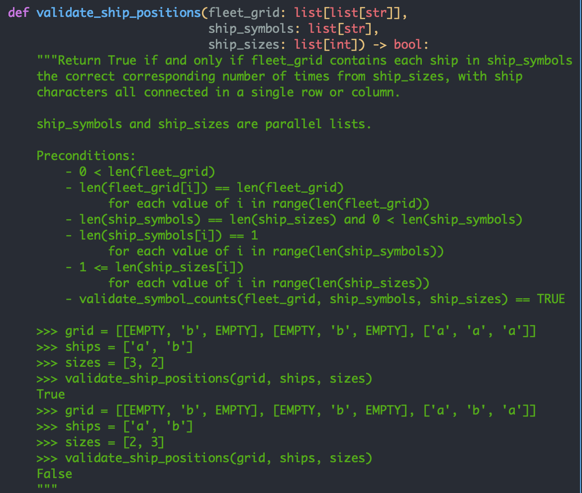 Solved def validate_ship_positions(fleet_grid: | Chegg.com