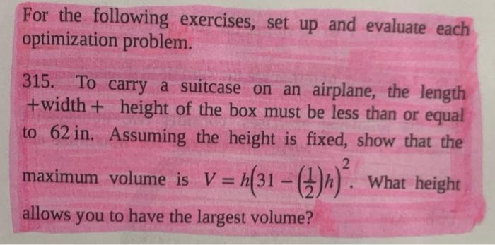 Solved For the following exercises, set up and evaluate each | Chegg.com