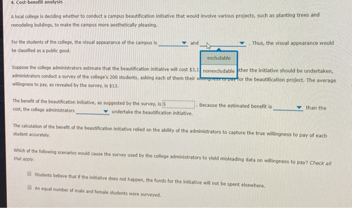 Solved 4. Cost-benefit analysis A local college is deciding | Chegg.com