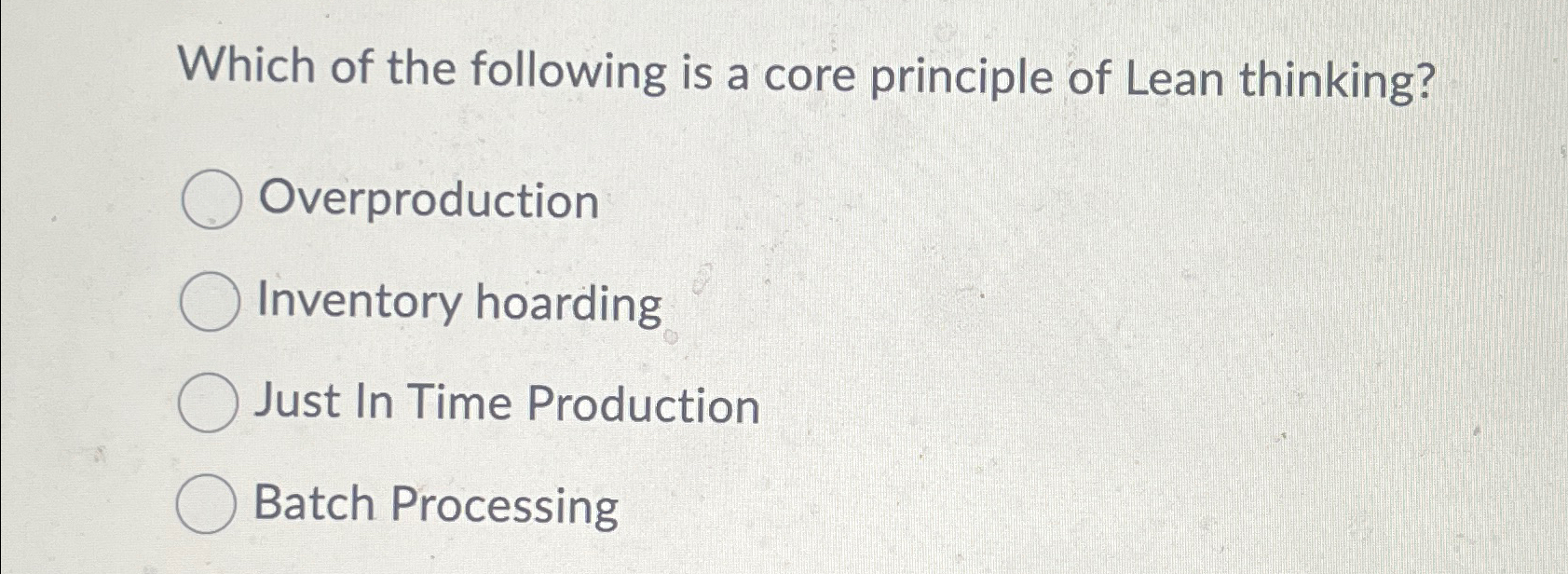 Solved Which of the following is a core principle of Lean | Chegg.com