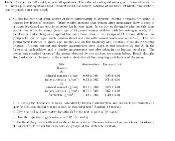 Solved Instructions. For full credit, answer all questions. | Chegg.com