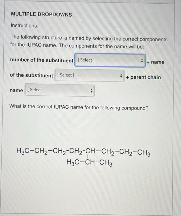 Solved MULTIPLE DROPDOWNS Instructions: The following | Chegg.com