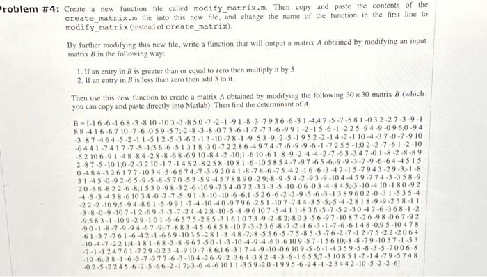 Solved Create A New Function File Called Modifymatrixm 9955
