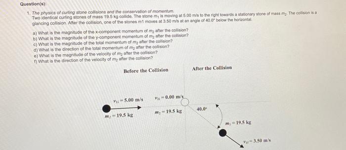 Solved Question(s): 1. The physics of curling stone | Chegg.com