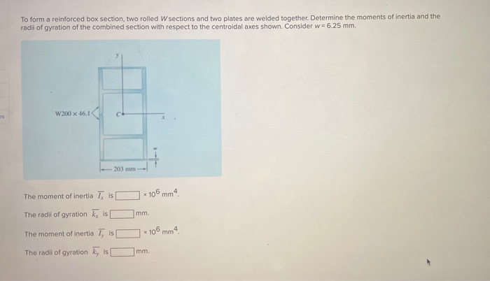 Solved To form a reinforced box section, two rolled W | Chegg.com