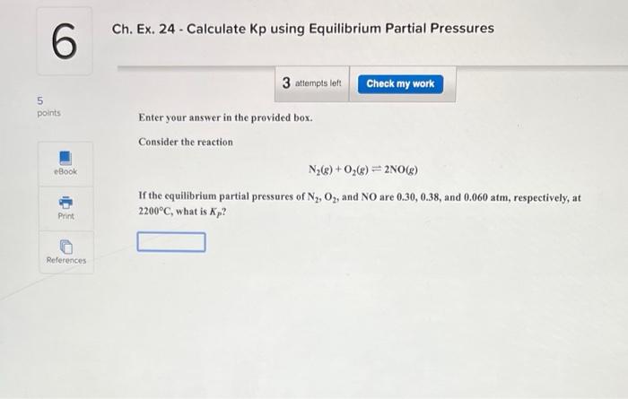 Solved Ch. Ex. 24 - Calculate Kp using Equilibrium Partial | Chegg.com