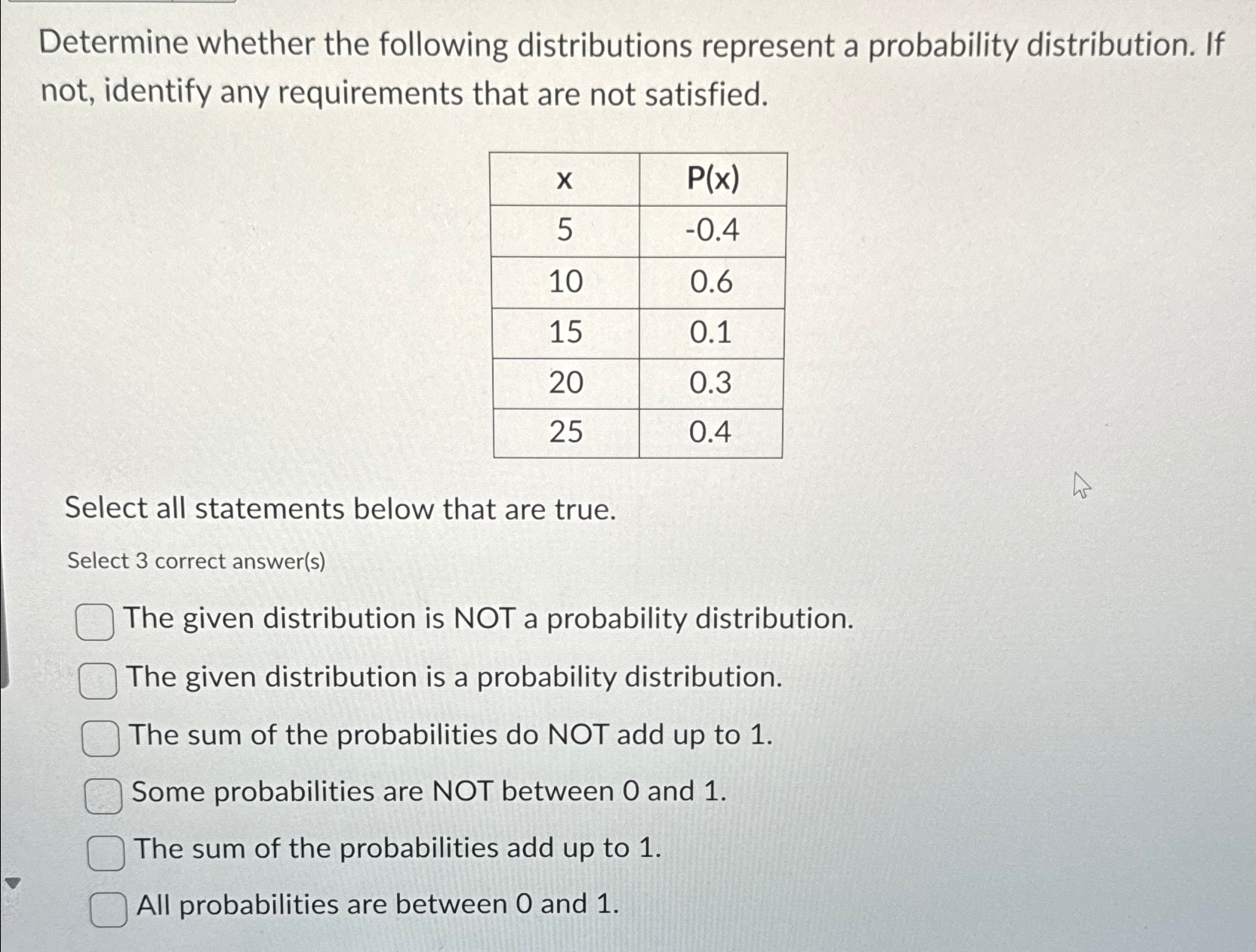 Solved Determine whether the following distributions | Chegg.com