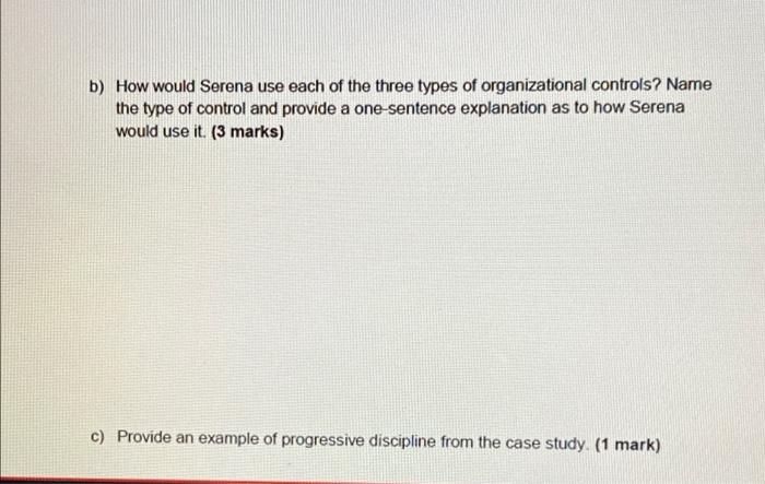 Solved 16. Case study 2 (10 marks total) Serena planned to | Chegg.com Solved 16. Case study 2 (10 marks total) Serena planned to | Chegg.com