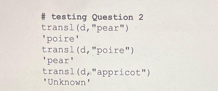 Solved Write A Python Function Called Transl Ds That 0465