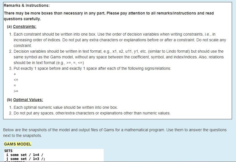 Remarks & Instructions: There may be more boxes than | Chegg.com