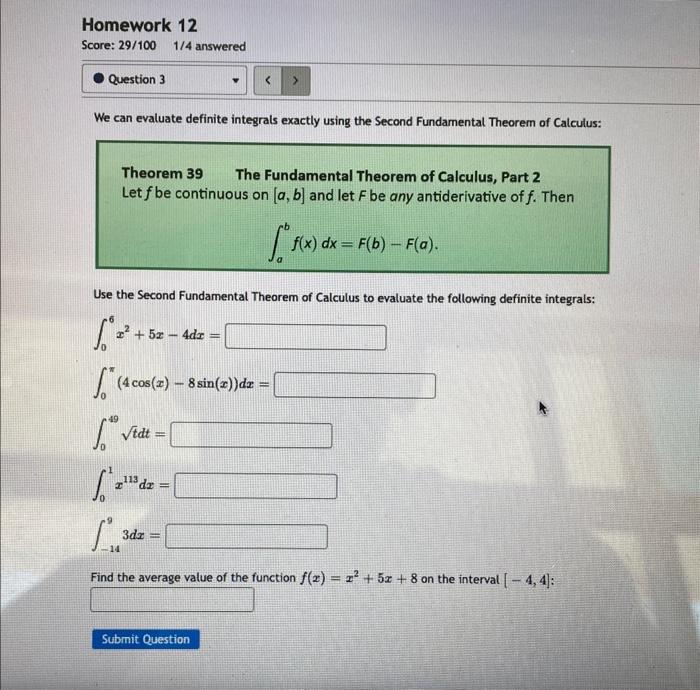 Solved We can evaluate definite integrals exactly using the | Chegg.com