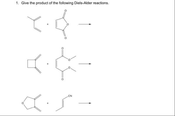 Solved Give the product of the following Diels-Alder | Chegg.com