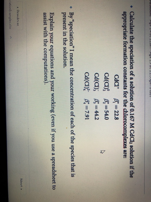 Solved Calculate the speciation of a solution of 0.167 M | Chegg.com