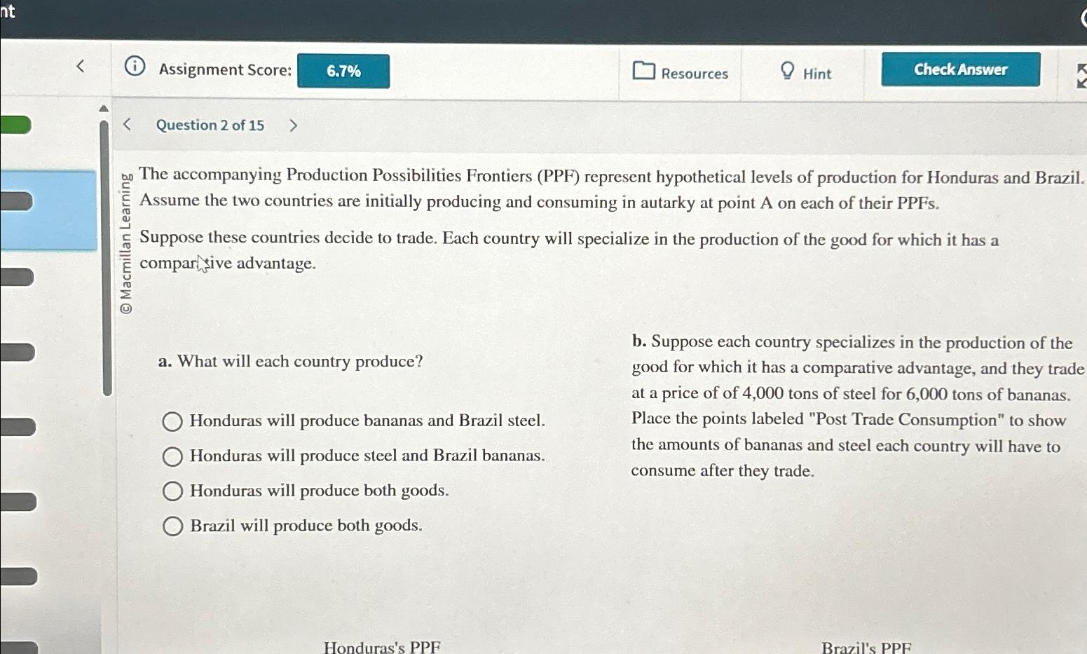 Solved Assignment Score:ResourcesHintQuestion 2 ﻿of 15The | Chegg.com
