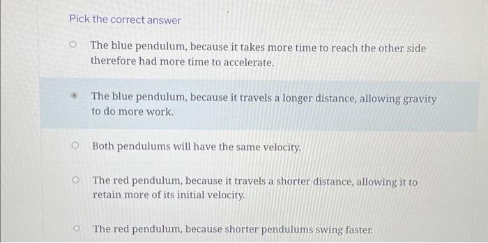 Solved Pendulums swinging Two pendulums, red and blue, are | Chegg.com