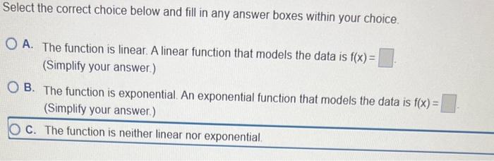 Solved Determine whether the function given by the table is | Chegg.com