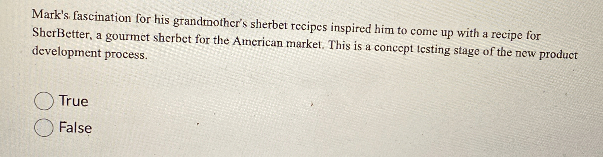 Solved Mark's fascination for his grandmother's sherbet | Chegg.com