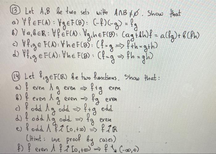 Solved = ③ Let AB be two sets with AAB &0. Show that a) | Chegg.com