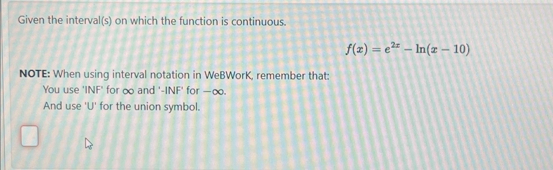 Solved Give the interval(s) ﻿on which the function is | Chegg.com