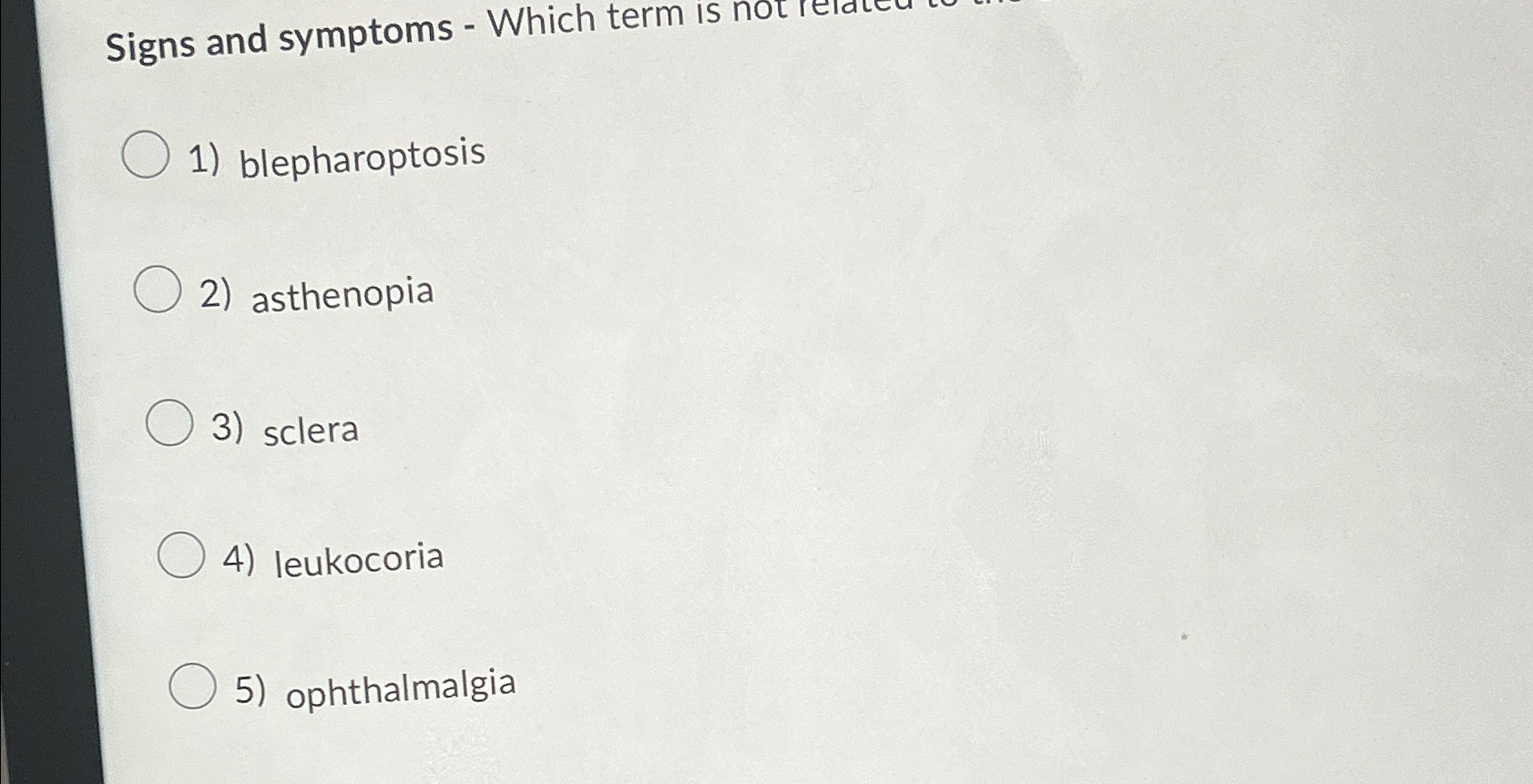 Solved Signs and symptoms - ﻿Which term | Chegg.com