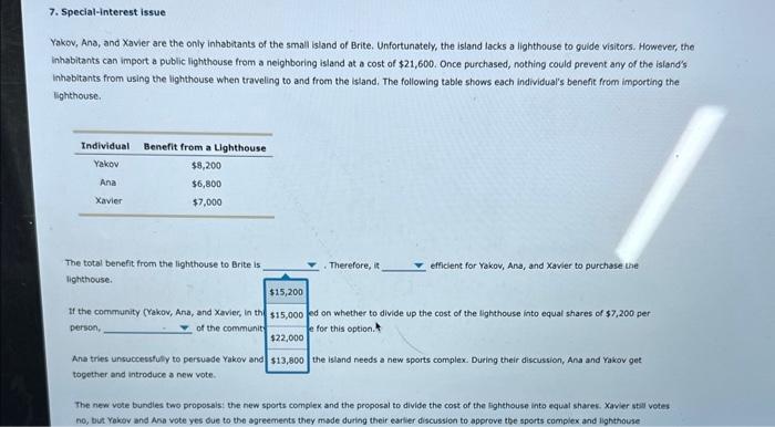 Solved 7. Specialinterest issue Yakov, Ana, and Xavier are | Chegg.com