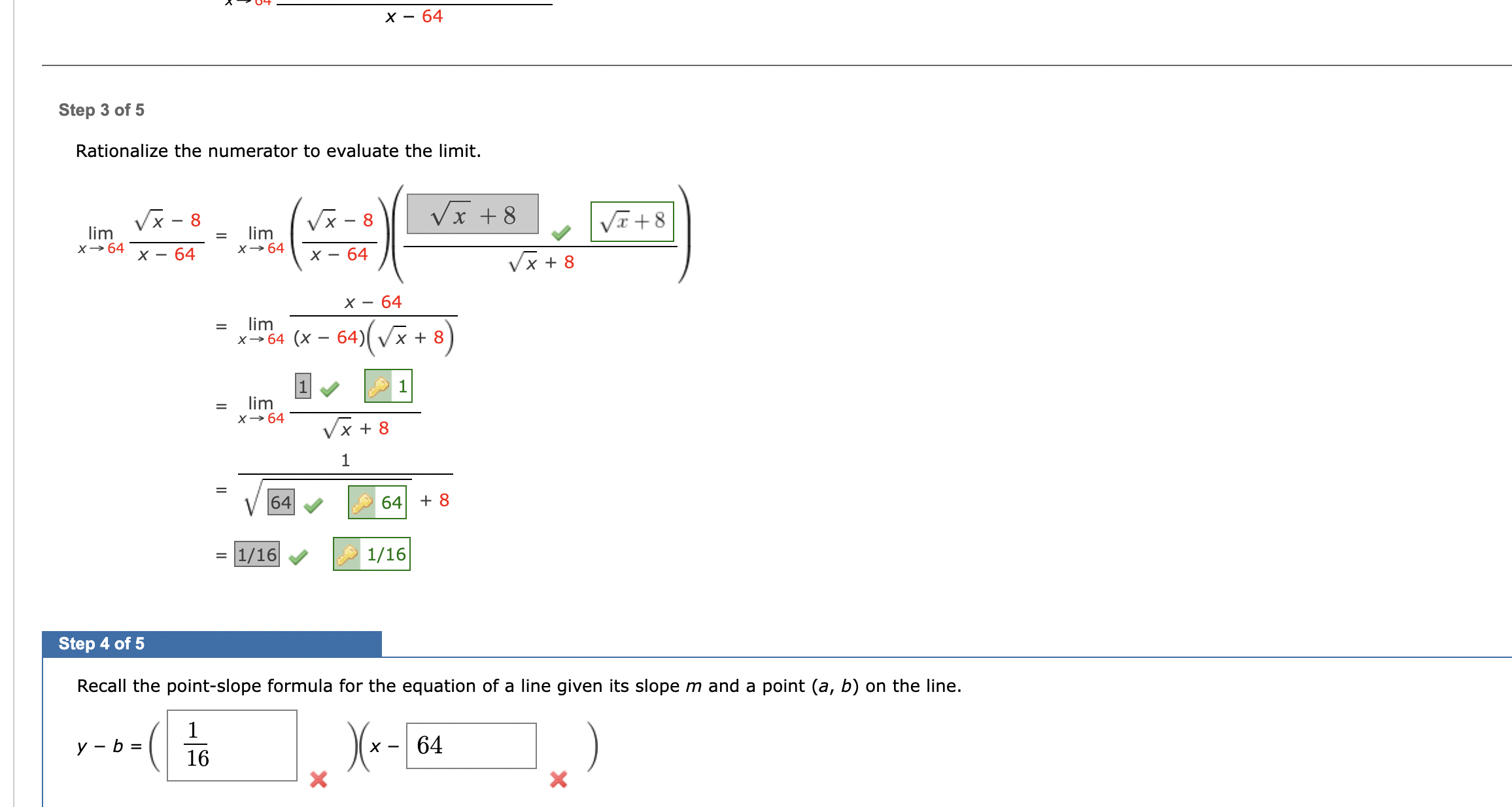 Solved Step 3 ﻿of 5Rationalize the numerator to evaluate the | Chegg.com