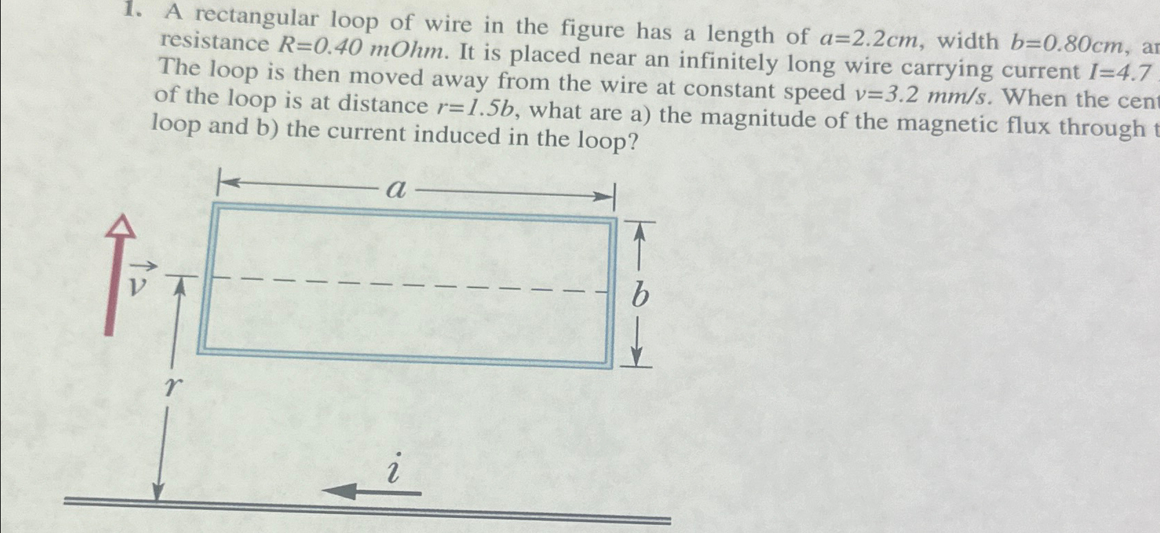 Solved A rectangular loop of wire in the figure has a length | Chegg.com