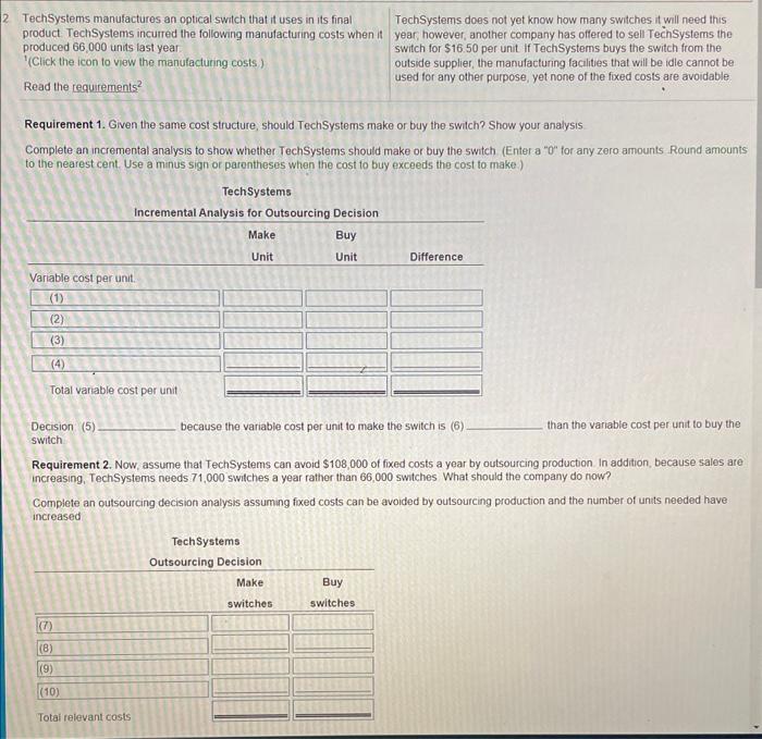 Solved Requirement 1. Given the same cost structure, should | Chegg.com