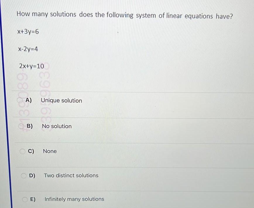 Solved How many solutions does the following system of | Chegg.com