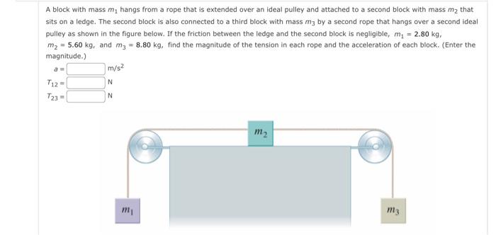 Solved Two blocks are connected by a rope that passes over a | Chegg.com