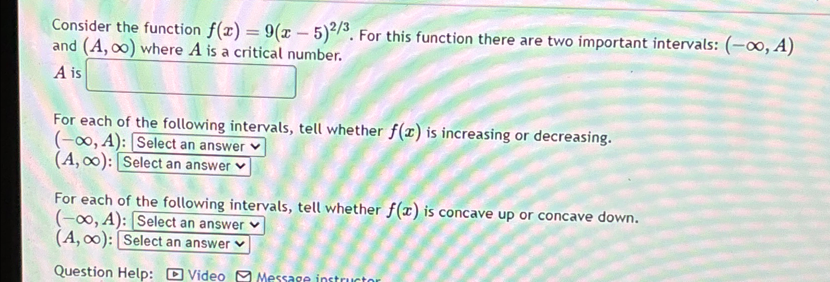 Solved Consider the function f(x)=9(x-5)23. ﻿For this | Chegg.com