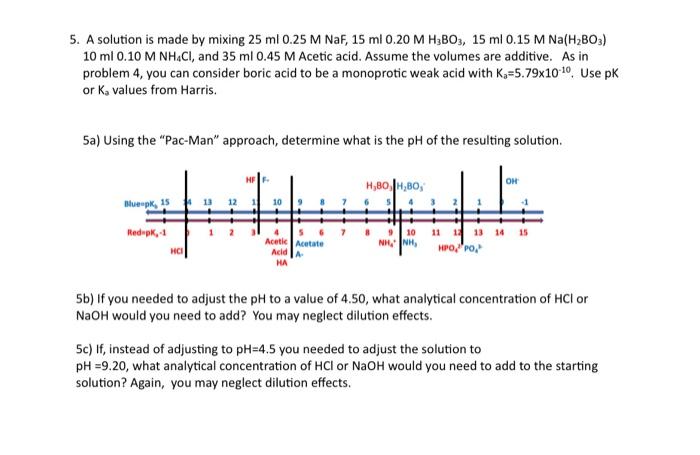 Solved 5. A solution is made by mixing | Chegg.com