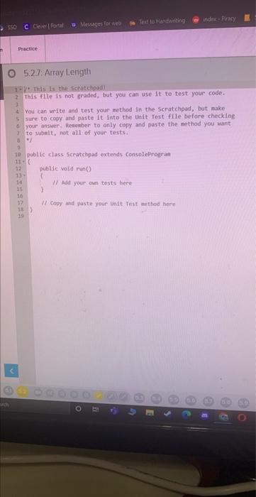 Solved Wres a methed thet reame the lengtiof ot | Chegg.com