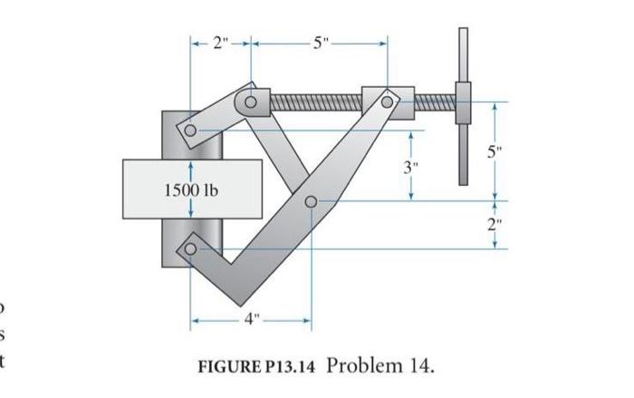 Solved The clamp shown in Figure P13.14 has a rated load of | Chegg.com