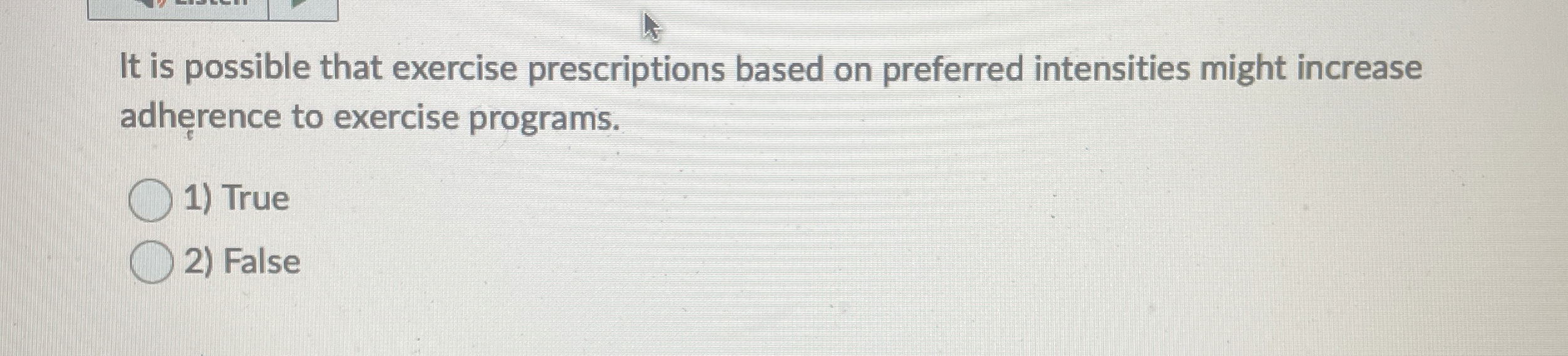 Solved It is possible that exercise prescriptions based on | Chegg.com