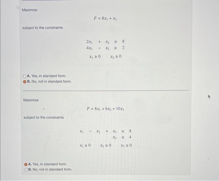 Solved Maximize P=9x1+5x2 subject to the constraints | Chegg.com