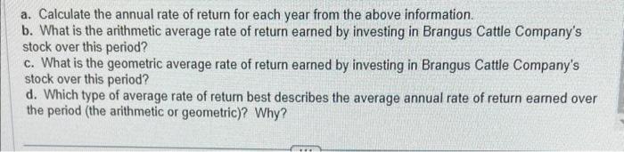 Solved (Calculating the geometric and arithmetic average | Chegg.com