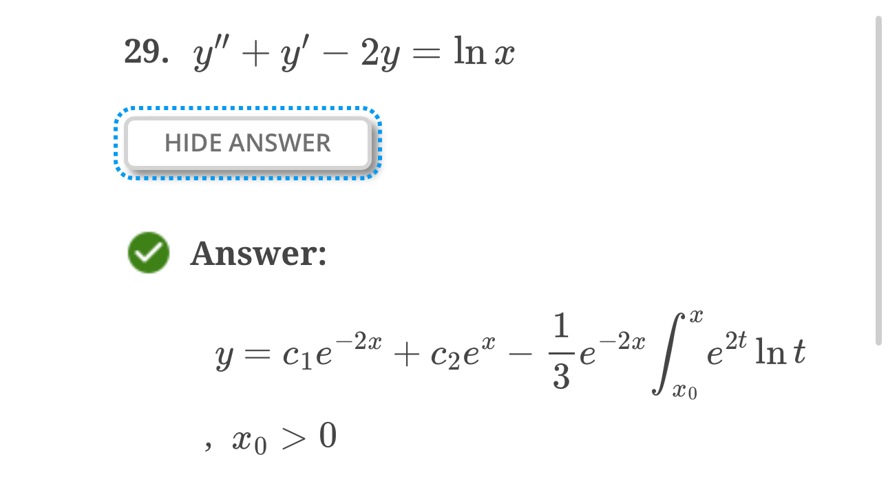 Solved Solve by variation of parameters | Chegg.com