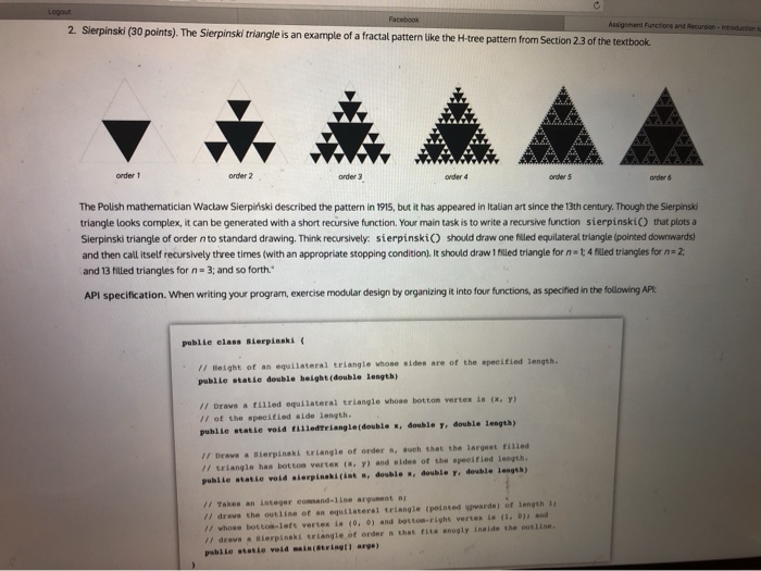 Assignment Functions And Recursion 2 Sierpinski 30 3104