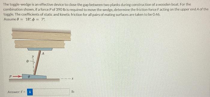 Solved The toggle-wedge is an effective device to close the | Chegg.com