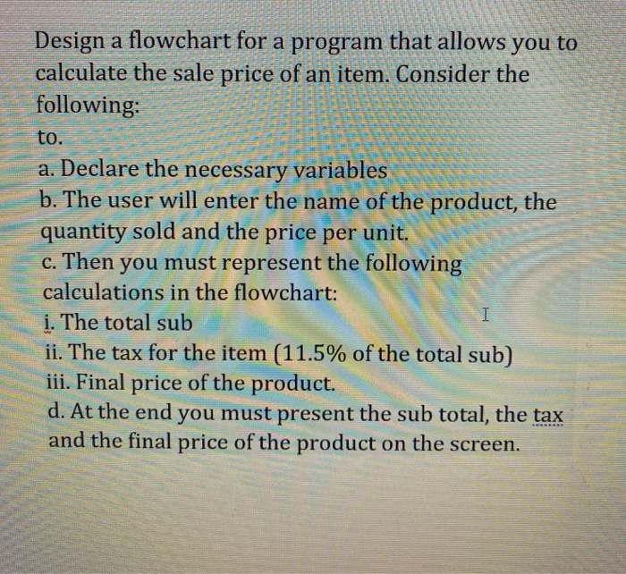 Solved Design a flowchart for a program that allows you to | Chegg.com