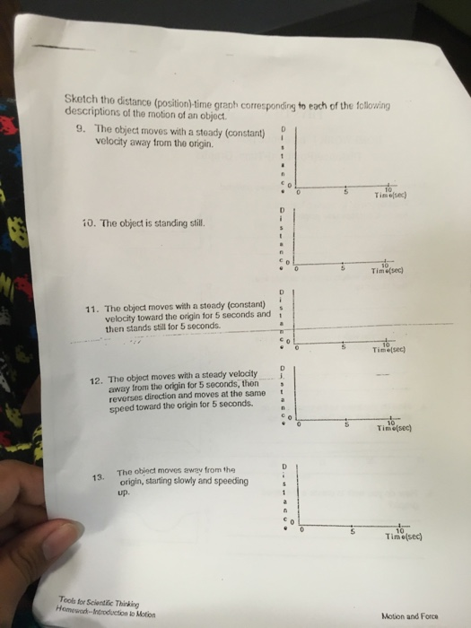 Solved Sketch the distance (position-time graph | Chegg.com