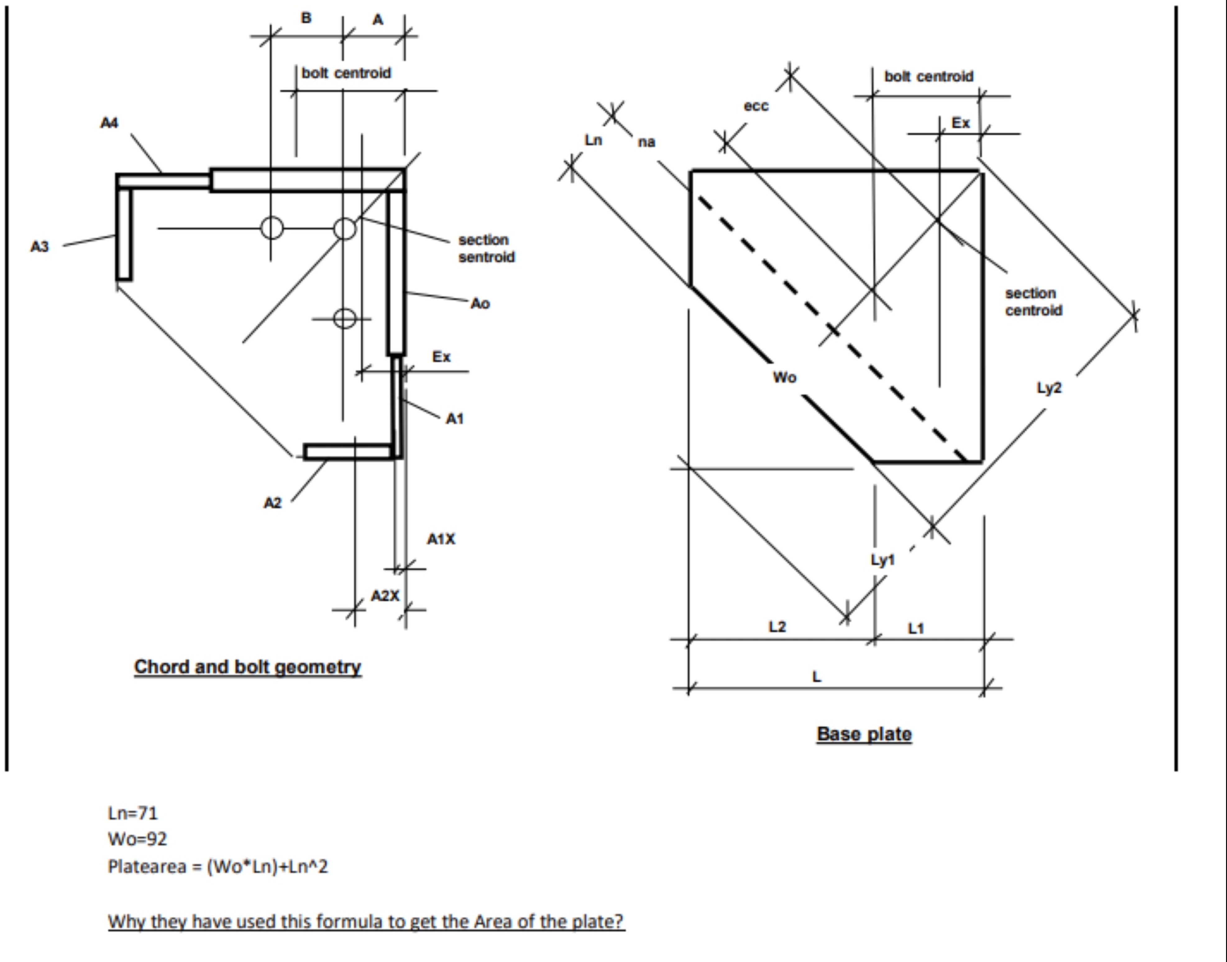 Solved Chord and bolt geometryBase plate)**Why they have | Chegg.com
