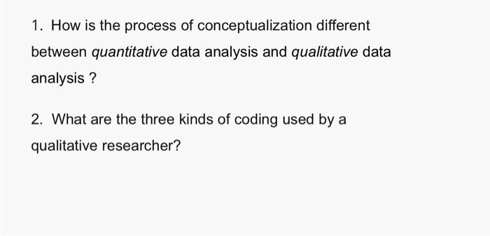 Solved 1. How is the process of conceptualization different | Chegg.com