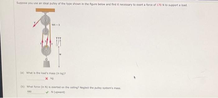 Solved Suppose you use an ideal pulley of the type shown in | Chegg.com