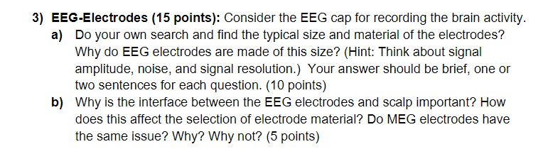 Solved EEG-Electrodes (15 ﻿points): Consider the EEG cap for | Chegg.com
