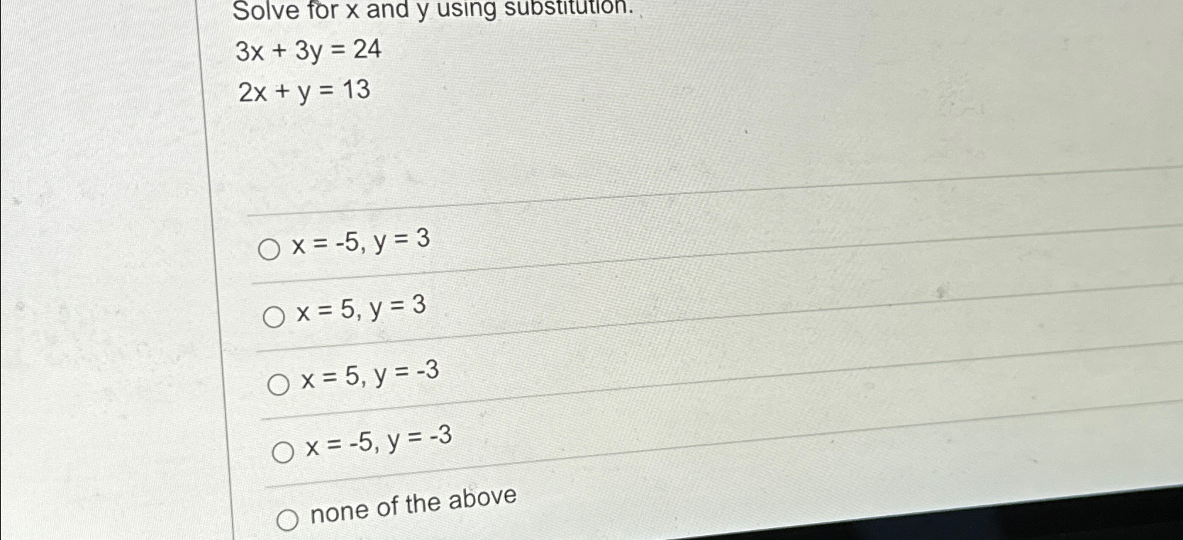 Solved Solve for x ﻿and y ﻿using | Chegg.com