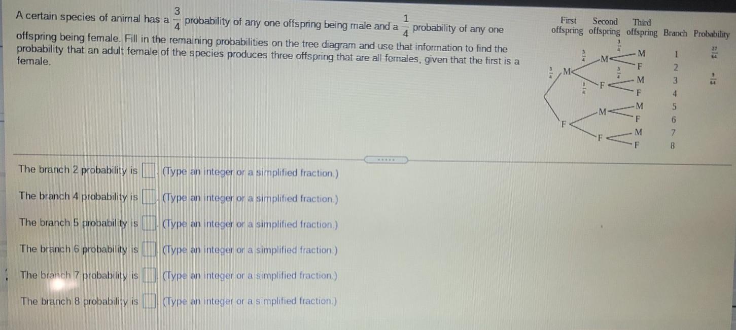 Solved 3 1 A certain species of animal has a probability of | Chegg.com