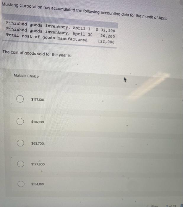 Solved Mustang Corporation has accumulated the following | Chegg.com
