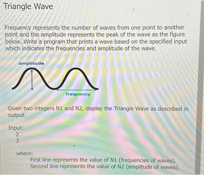 Solved Triangle Wave Frequency represents the number of | Chegg.com